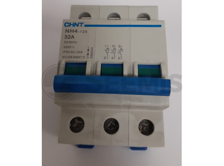 Chint moduláris főkapcsoló 3P 32A NH4-125/3P/032A - Seemis KFT.
